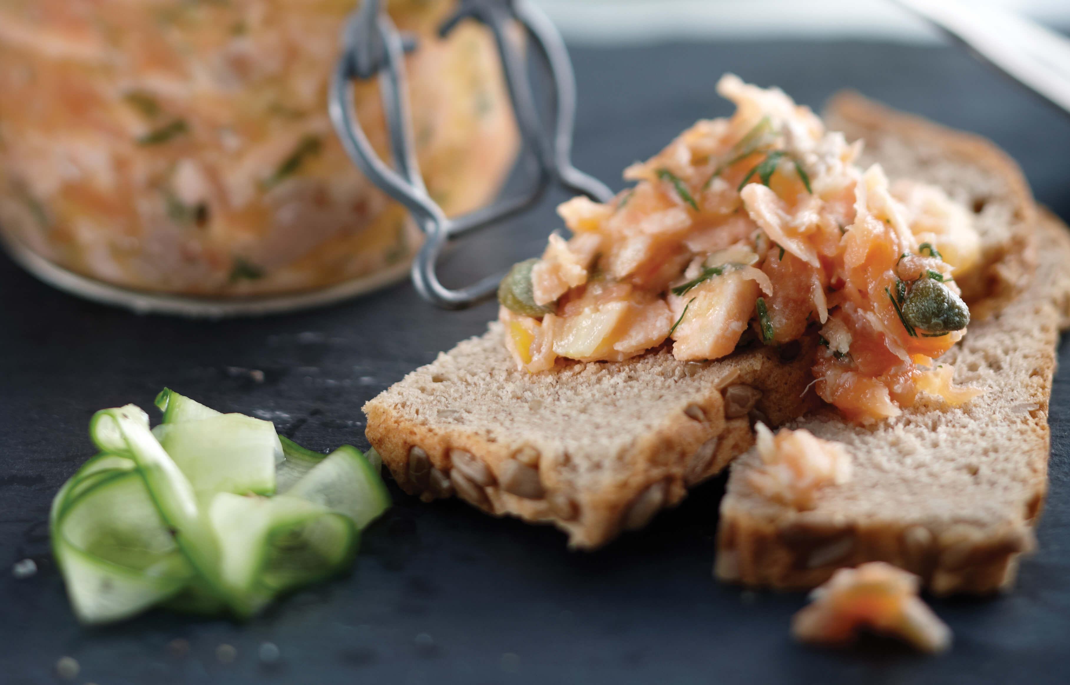 Salmon Rillettes with pickled cucumber salad - KerrygoldKerrygold